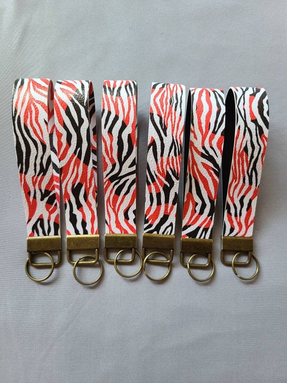 Zebra print wristlet small lanyard | Etsy