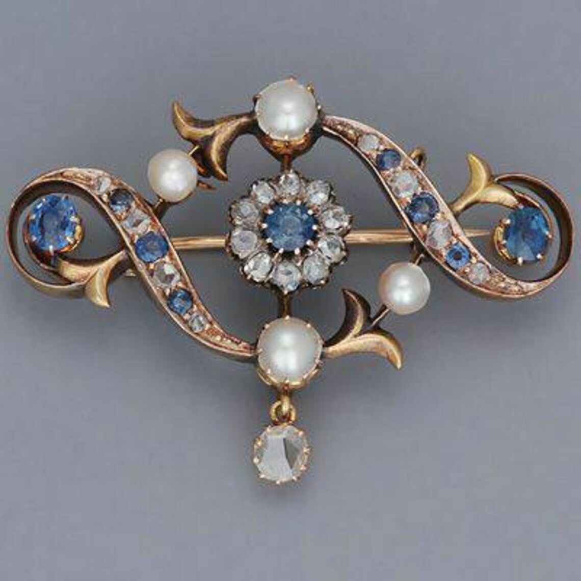 Victorian Diamonds Silver Brooch - Etsy