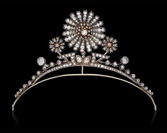 Wedding Special Tiara Crown With Natural Victorian Diamond, 925 ...