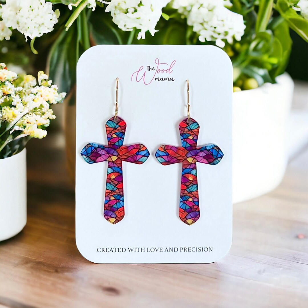 Cross Earrings, Crucifix Jewelry Dangle Earrings, Eastern Earrings ...