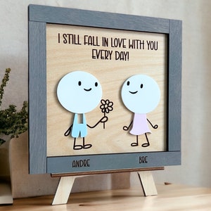 Couples Sign Cute Characters Adorable Handcrafted Stickman Love Decor ...