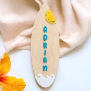 Personalized Surfboard Sign, Custom Name Plaque, Beach Decor, Surfer ...