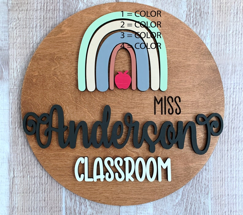 Rainbow Teacher 3D Name Sign/gift for Teacher/wood - Etsy