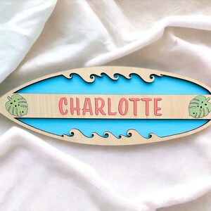 Personalized Surfboard Sign, Custom Name Plaque, Beach Decor, Surfer ...