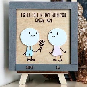 Couples Sign Cute Characters Adorable Handcrafted Stickman Love Decor ...