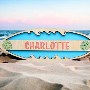 Personalized Surfboard Sign, Custom Name Plaque, Beach Decor, Surfer ...