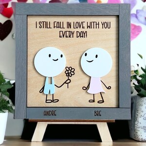 Couples Sign Cute Characters Adorable Handcrafted Stickman Love Decor ...