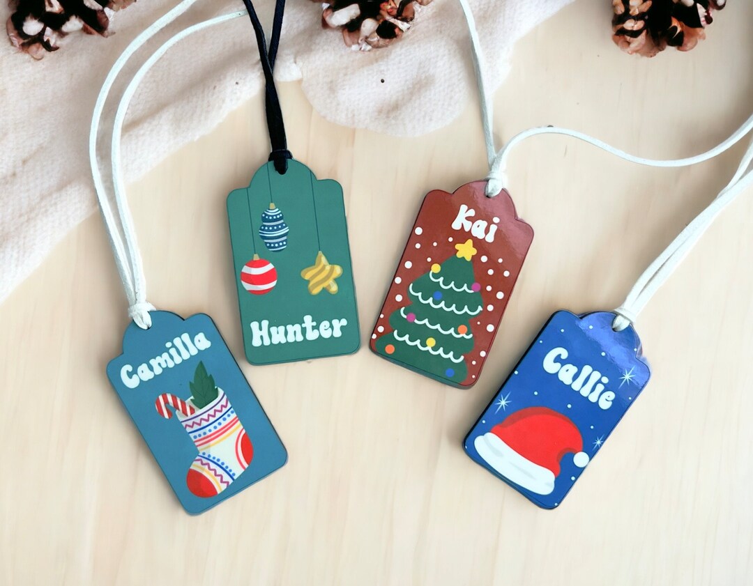 Personalized Holiday Gift Tags Printed White Board Custom - Etsy