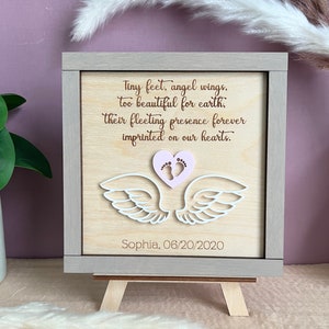 Miscarriage Memorial Sign With Angel Wings, in Loving Memory Tribute ...