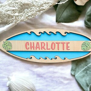 Personalized Surfboard Sign, Custom Name Plaque, Beach Decor, Surfer ...