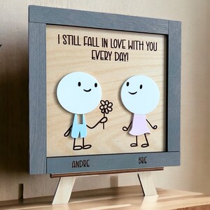 Couples Sign Cute Characters Adorable Handcrafted Stickman Love Decor ...