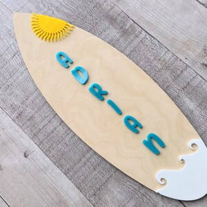 Personalized Surfboard Sign, Custom Name Plaque, Beach Decor, Surfer ...