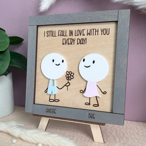 Couples Sign Cute Characters Adorable Handcrafted Stickman Love Decor ...