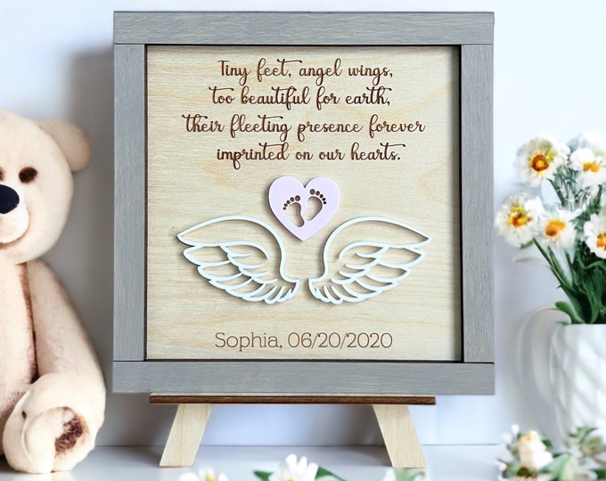Miscarriage Memorial Sign With Angel Wings, in Loving Memory Tribute ...