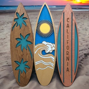 Wooden Surfboard Wall Art: Coastal Beach Decor - Etsy