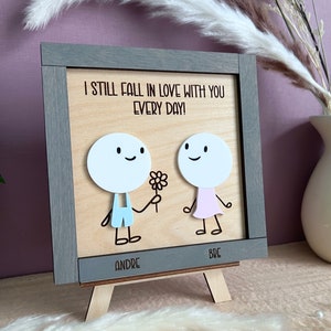 Couples Sign Cute Characters Adorable Handcrafted Stickman Love Decor ...