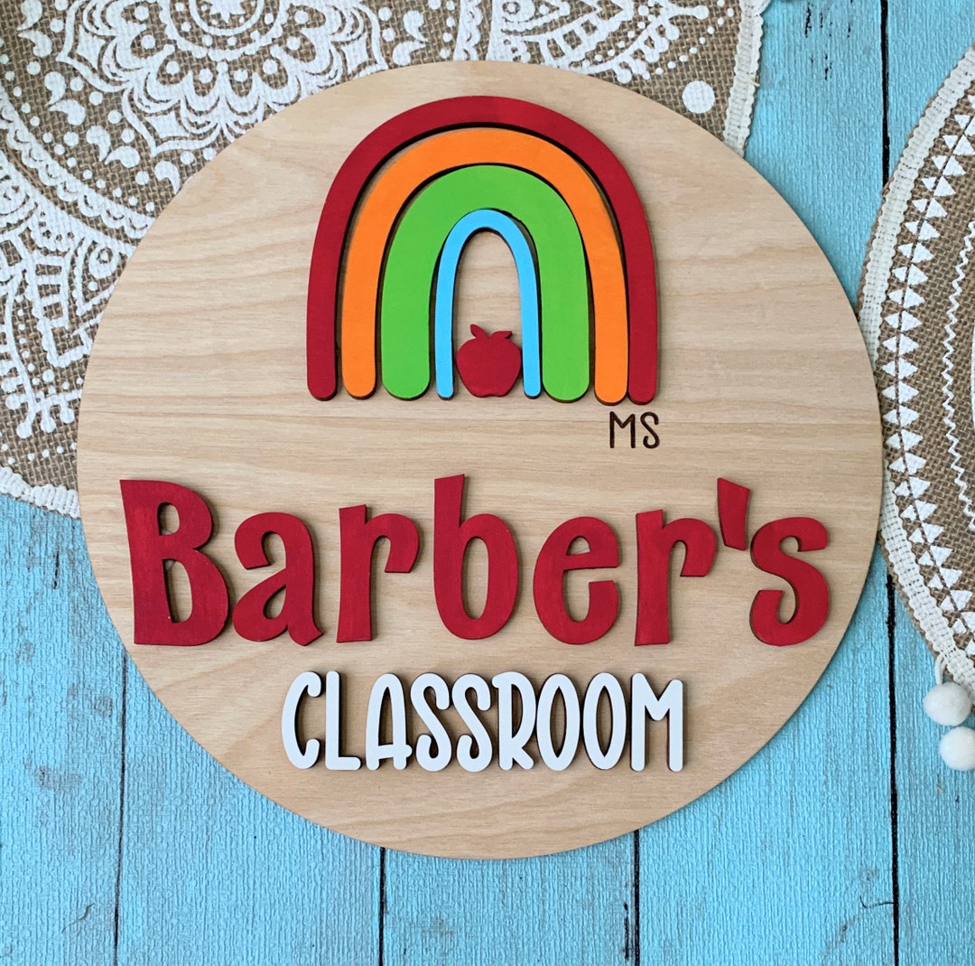 Rainbow Teacher 3D Name Sign/gift for Teacher/wood Sign/teacher ...