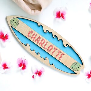 Personalized Surfboard Sign, Custom Name Plaque, Beach Decor, Surfer ...