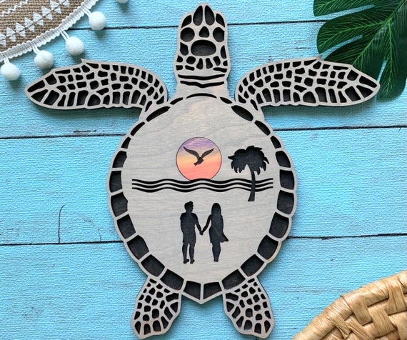Sunset Wall Art / Sea Turtle Wall Art / Tropical Theme / Beach | Etsy
