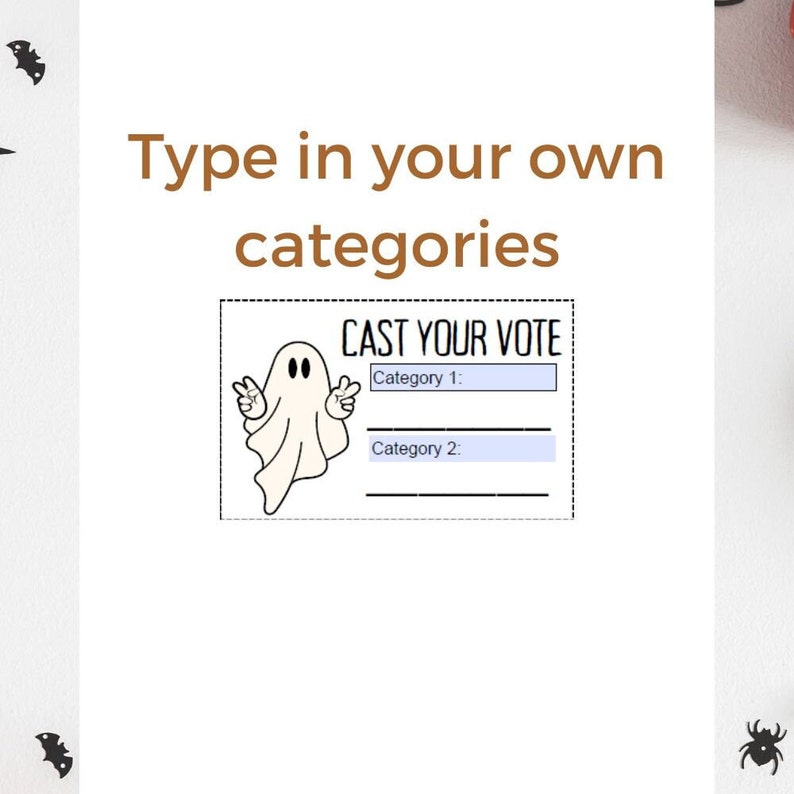Halloween Party Vote Cards - Ghost Theme PRINT AT HOME - Pick Your Own ...