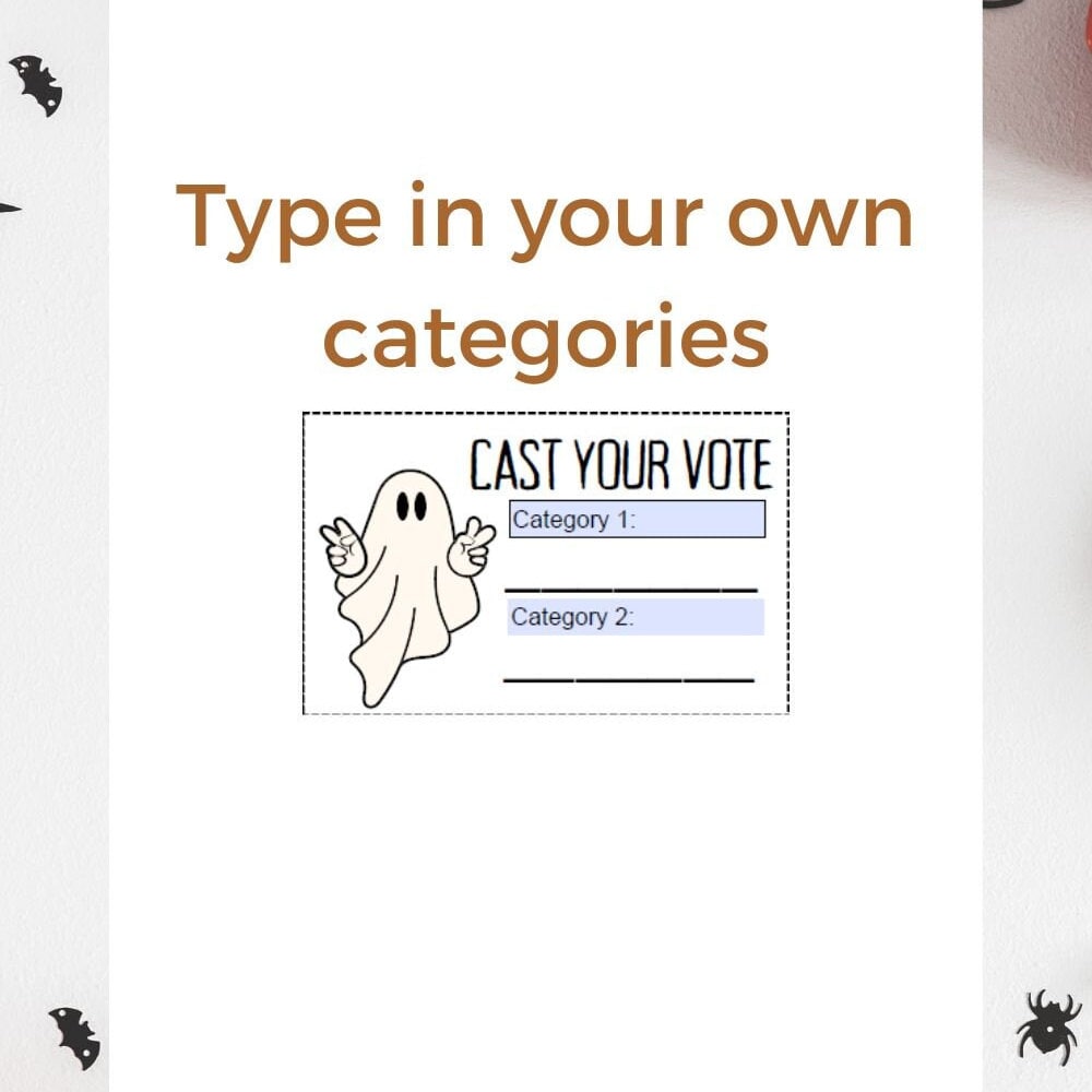 Halloween Party Vote Cards - Ghost Theme PRINT AT HOME - Pick Your Own ...