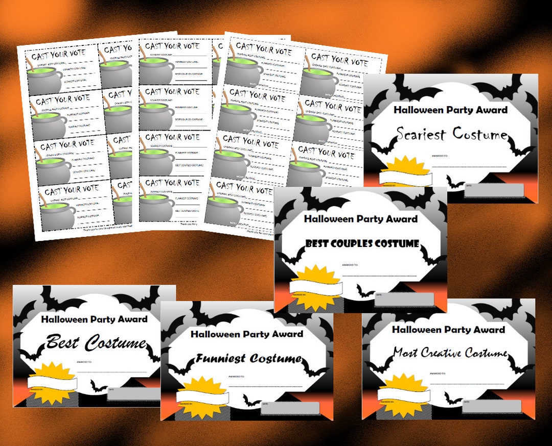 Halloween Costume Party Package (3 Different Voting Ballots and 5 ...