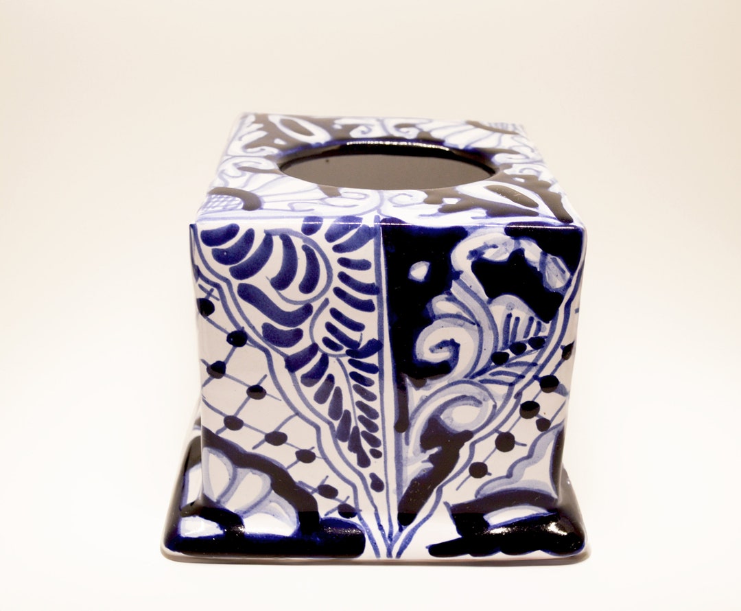 Vintage Ceramic Tissue Box Cover Talavera Pottery Handmade in Mexico ...