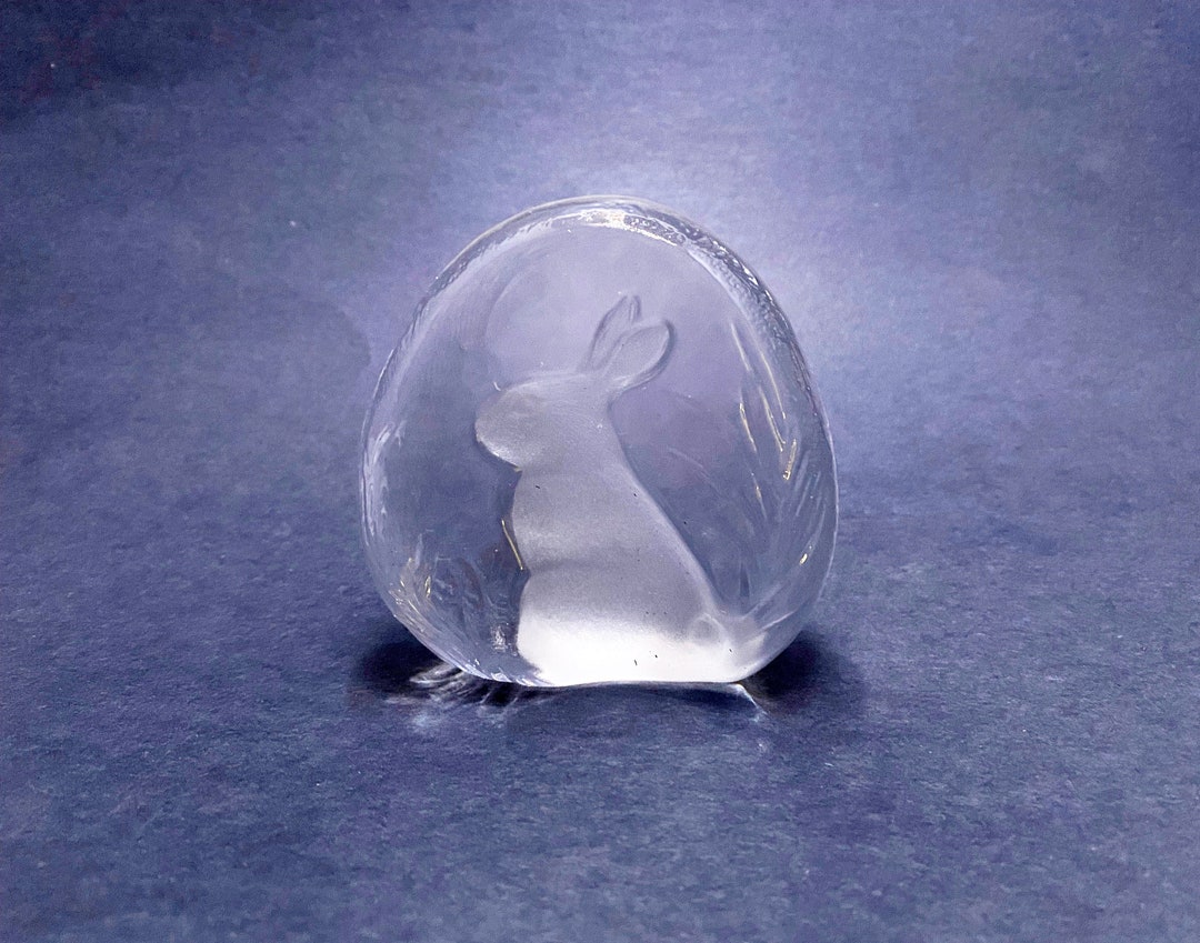 Vintage Zajecar 24% Lead Crystal Rabbit Sculpture Paperweight Made in ...