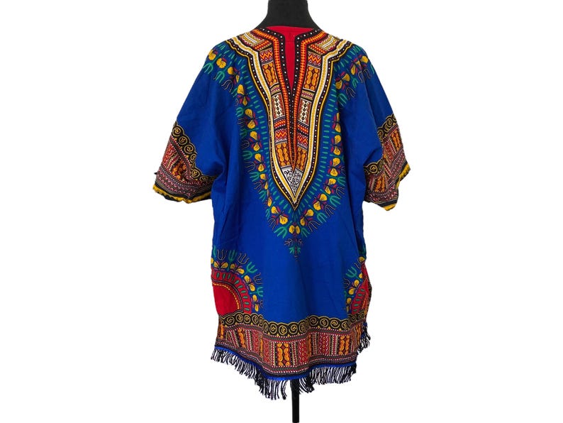 Unisex Royal Blue Dashiki With Black Fringes Size L-XL Hebrew Garment - Etsy