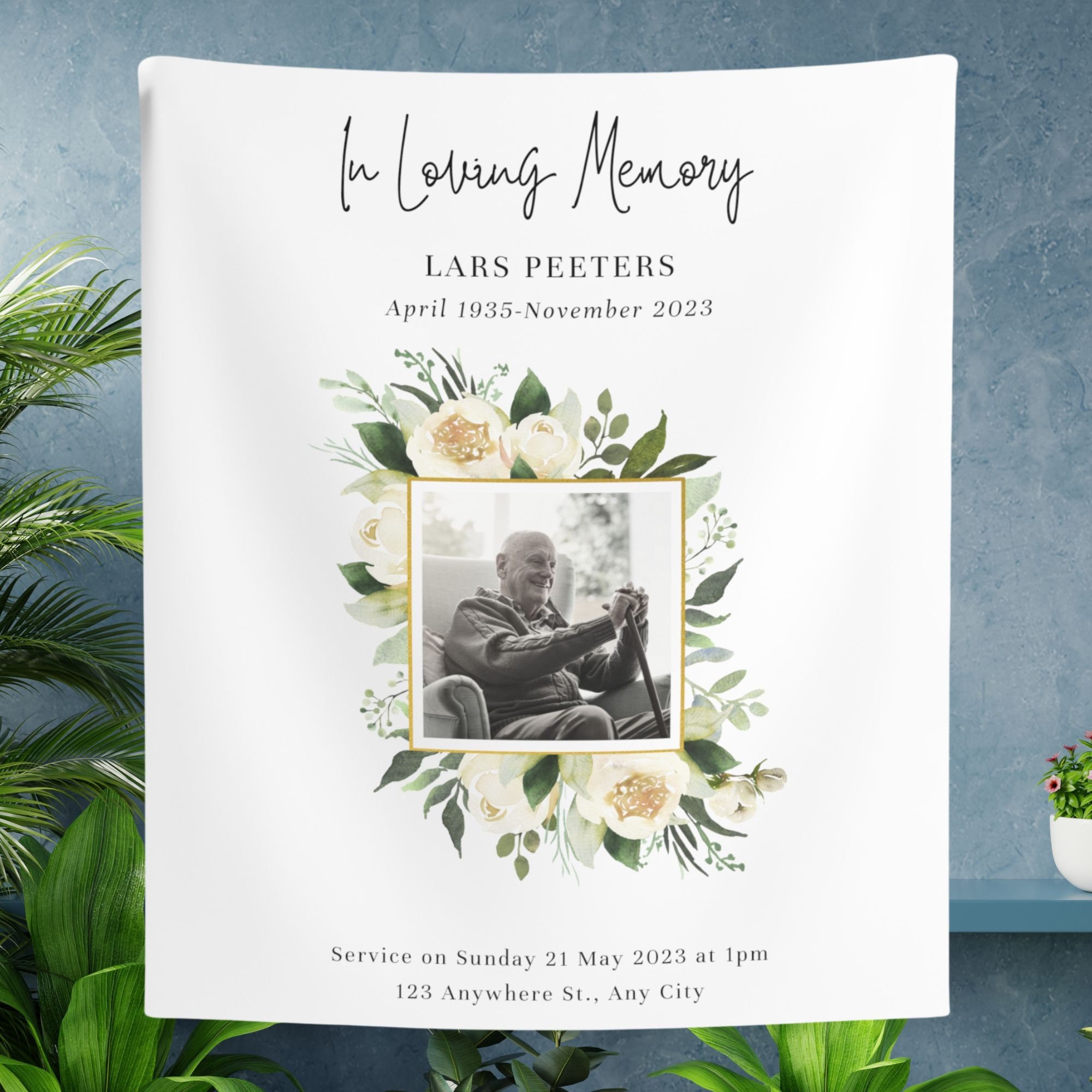 Funeral Welcome Sign, Funeral Poster, Funeral Welcome Sign With Photo ...