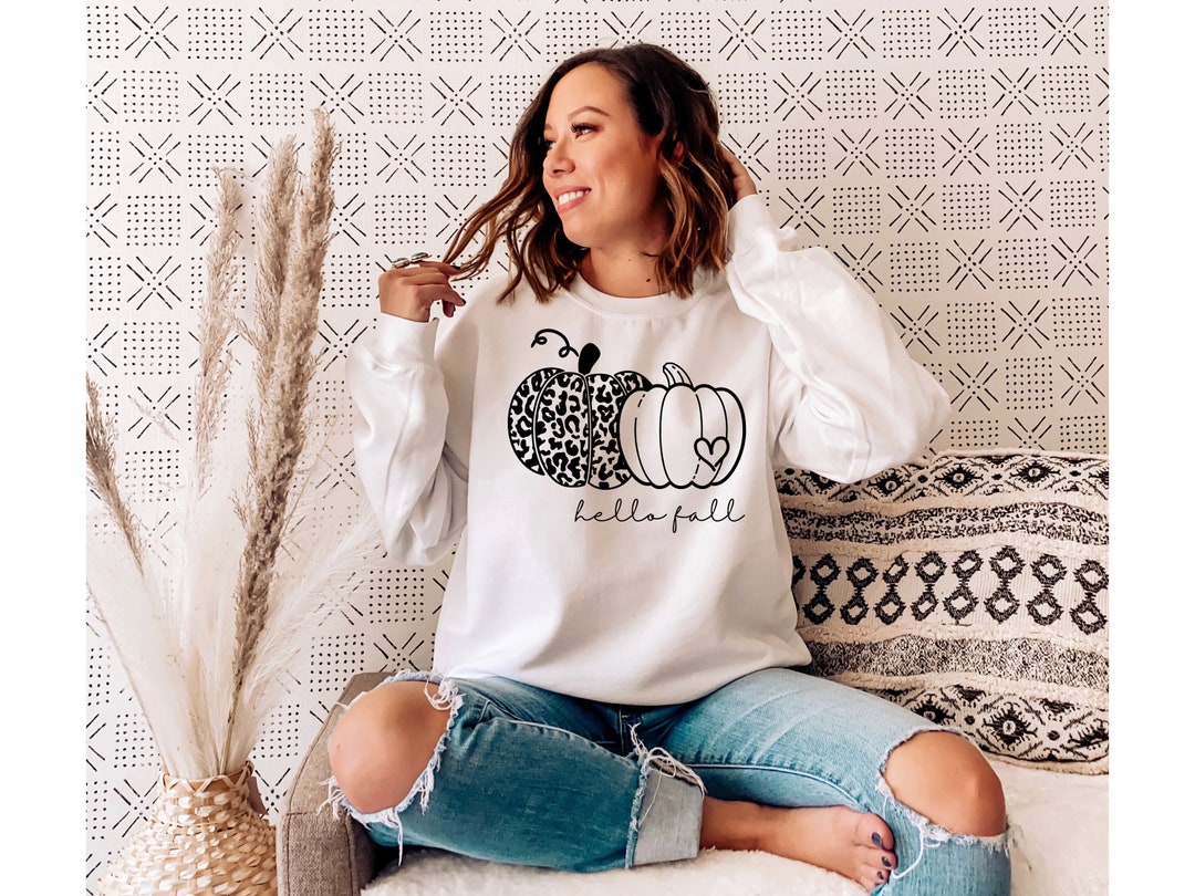 Fall Sweatshirt Women Fall Sweater Hello Fall Crewneck - Etsy