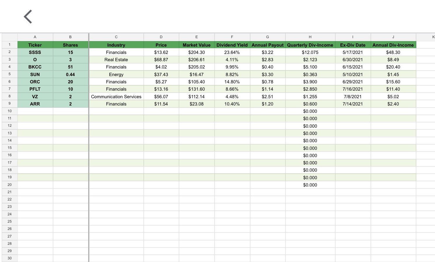 Portfolio Tracker for Ira/individual Brokerage Account Spreadsheet ...