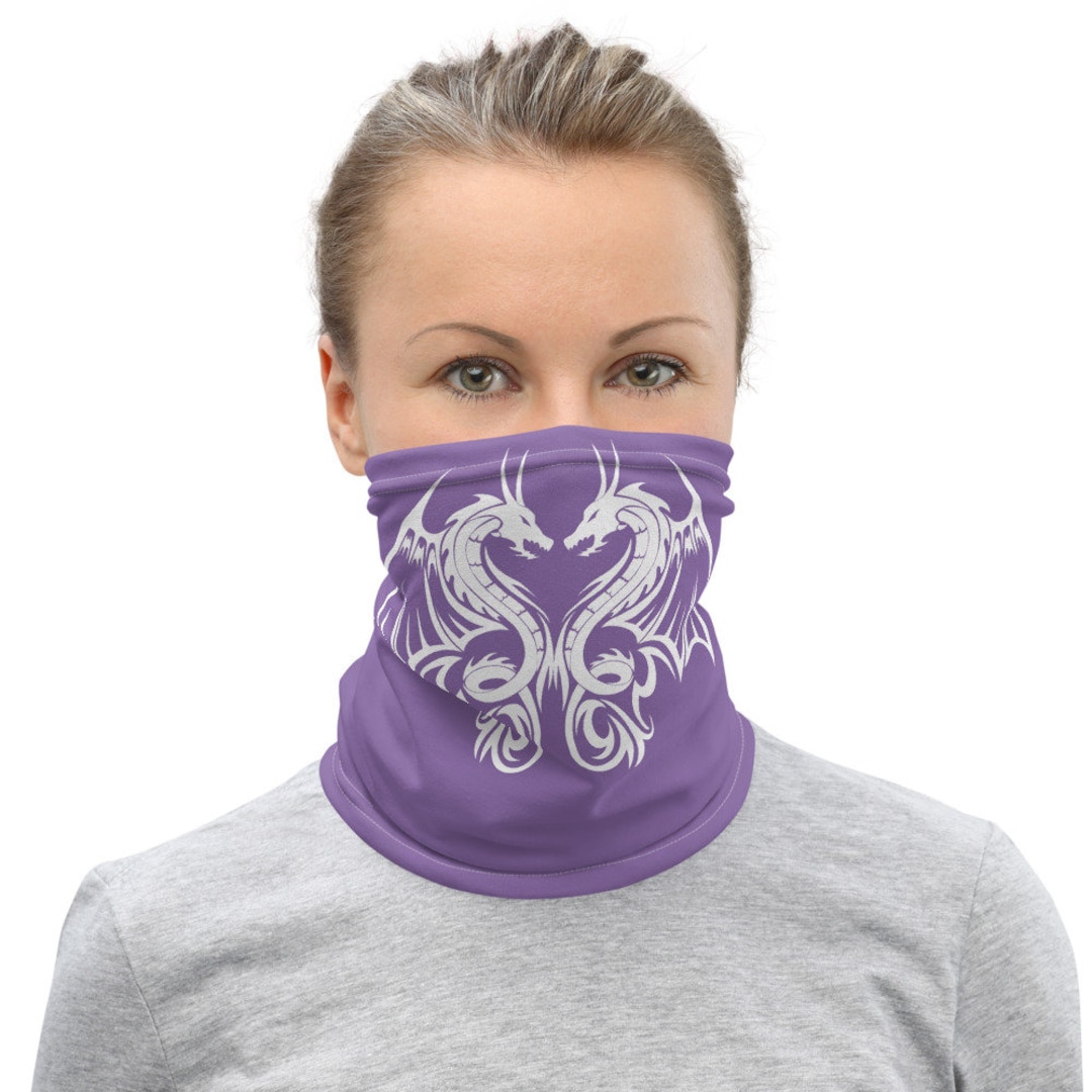 Dragon Queen Face Mask | Double Dragon Cloth Face Covering | White ...