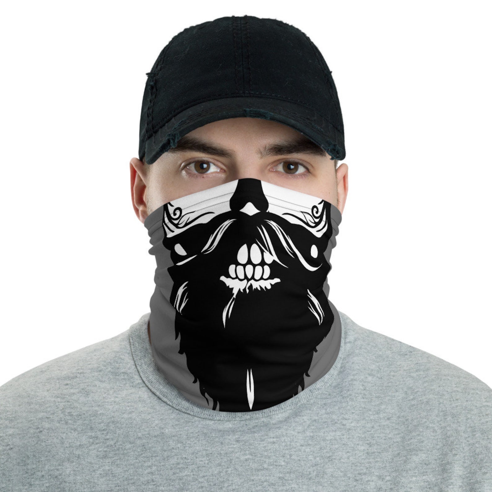 Bearded Skull Face Mask | Skull With Beard Cloth Face Mask | Beard ...