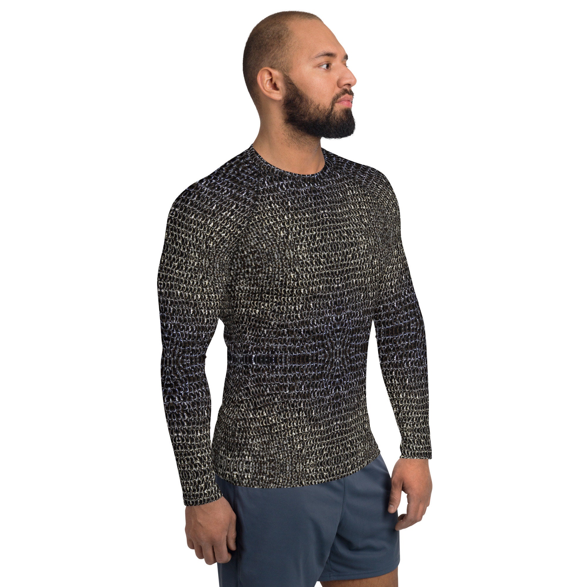 Chainmail Men's Rash Guard | Medieval Armor Long-sleeve Shirt | Knight ...