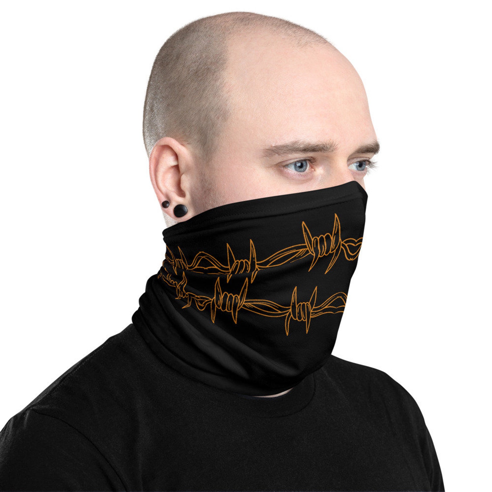Barbed Wire Face Mask | Barbed Wire Black Face Covering | Biker Metal ...