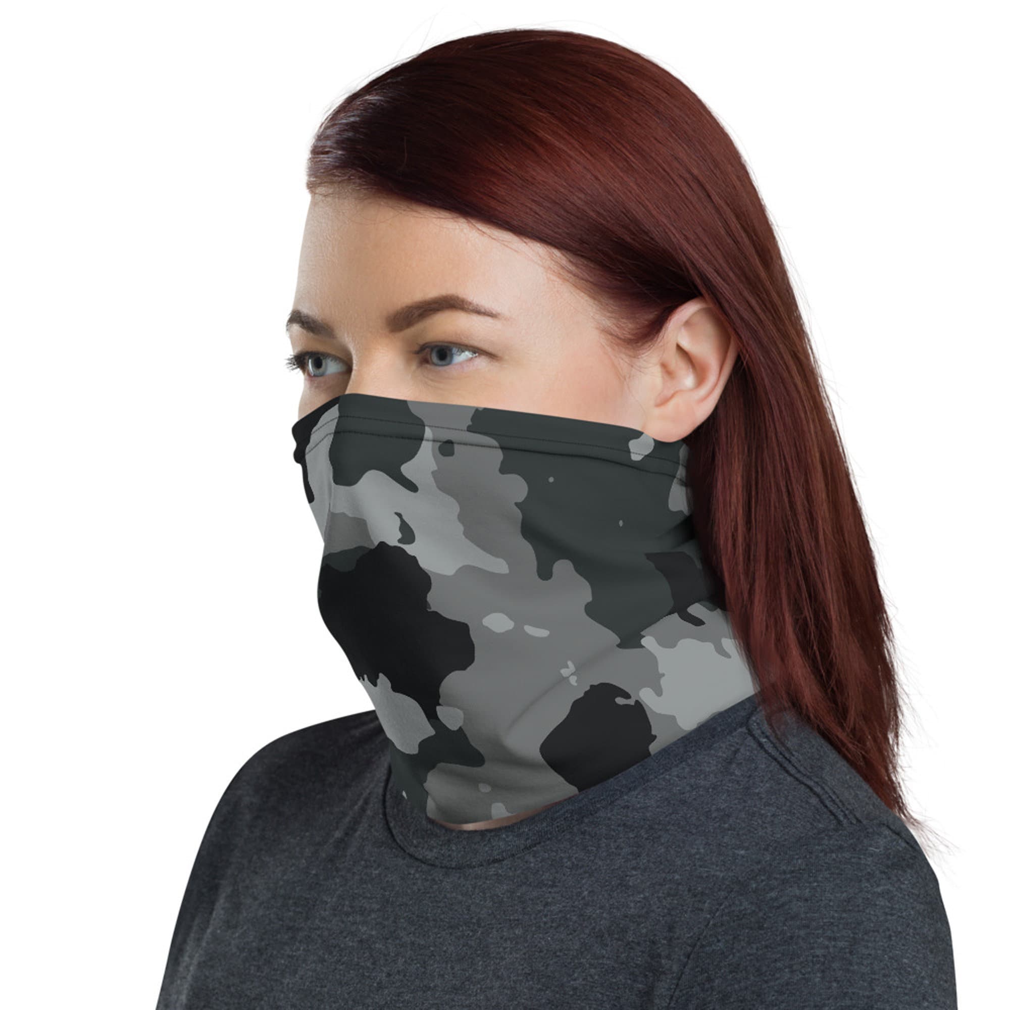 Gray Camo Face Mask Camouflage Cloth Face Mask Gray and Black Camo Face ...