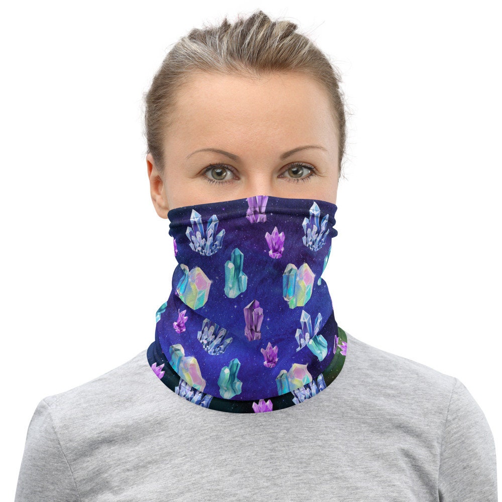 Crystal Aura Face Mask Crystal Clusters Cloth Face Covering - Etsy