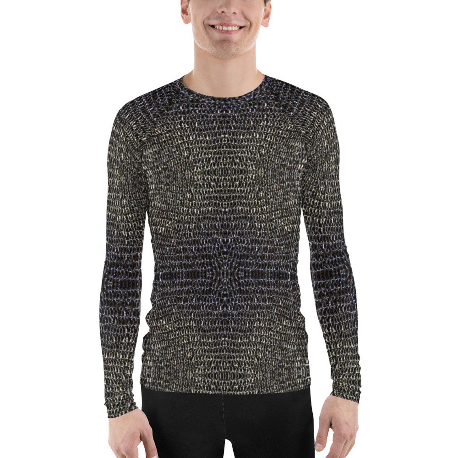 Chainmail Men's Rash Guard | Medieval Armor Long-sleeve Shirt | Knight ...