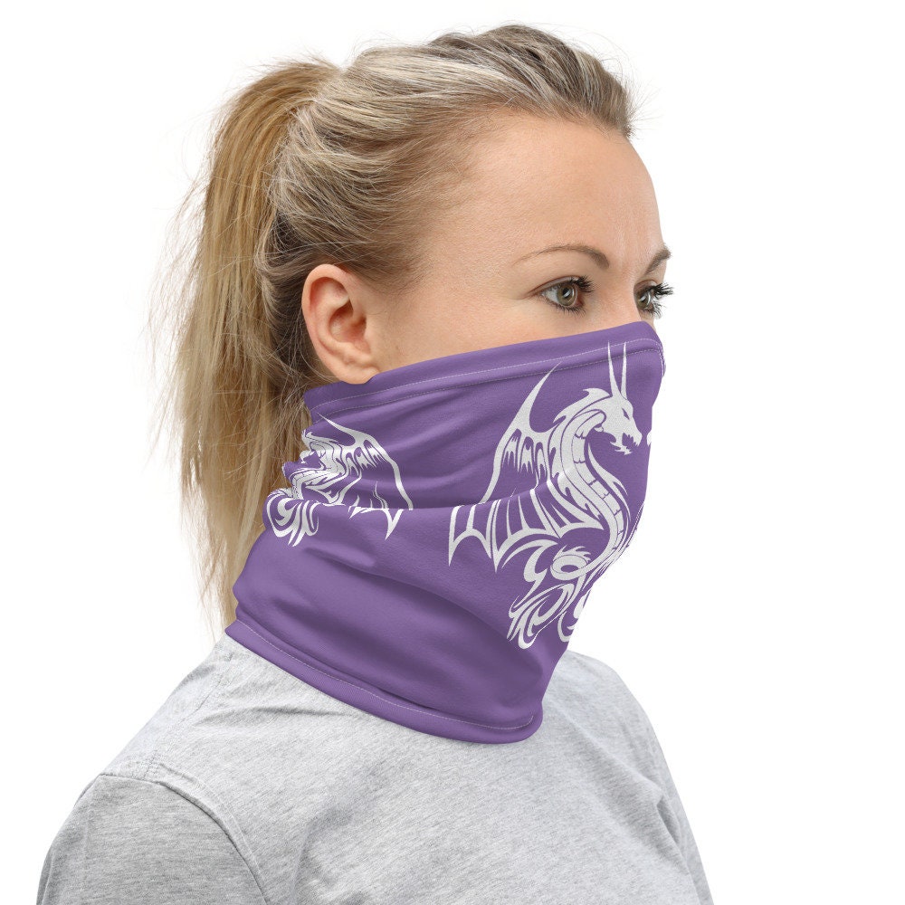 Dragon Queen Face Mask | Double Dragon Cloth Face Covering | White ...
