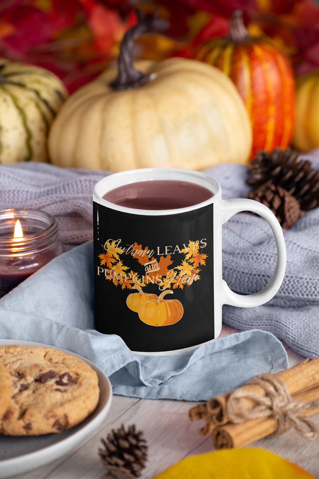 Autumn Leaves and Pumpkins Please Coffee Mug | Cute Fall Mug | Fall ...