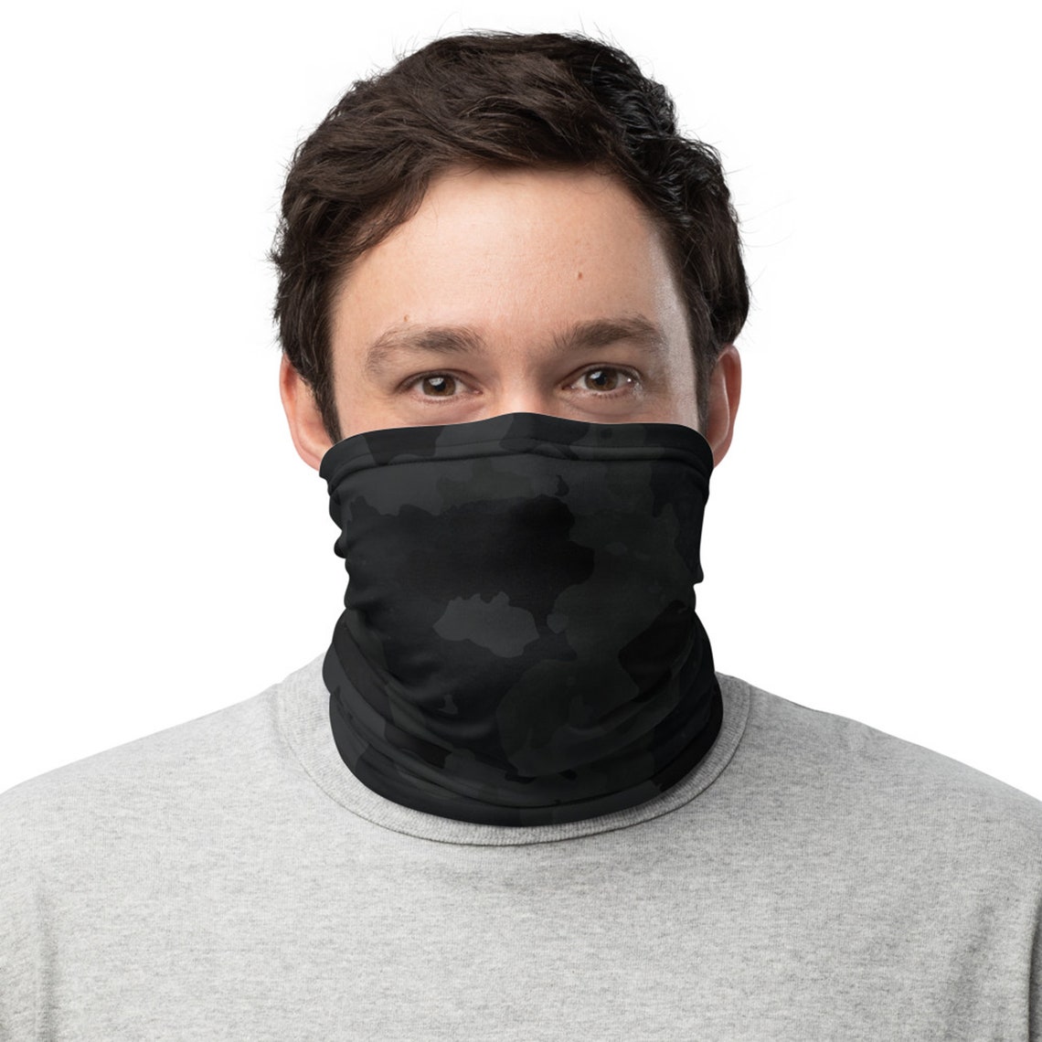 Black Camo Face Mask | Night Camouflage Cloth Face Mask | Black Camo ...