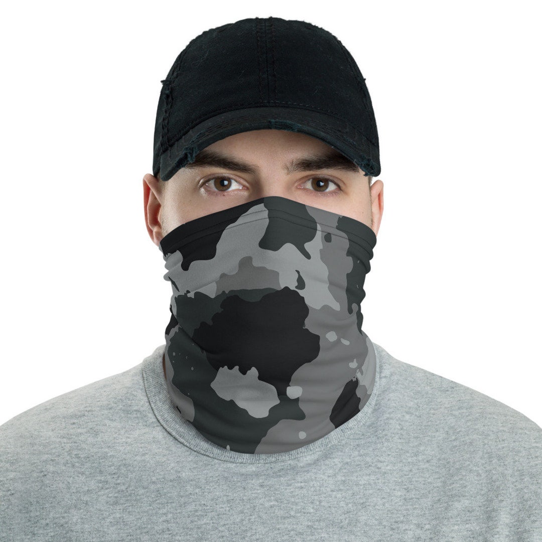 Gray Camo Face Mask | Camouflage Cloth Face Mask | Gray and Black Camo ...