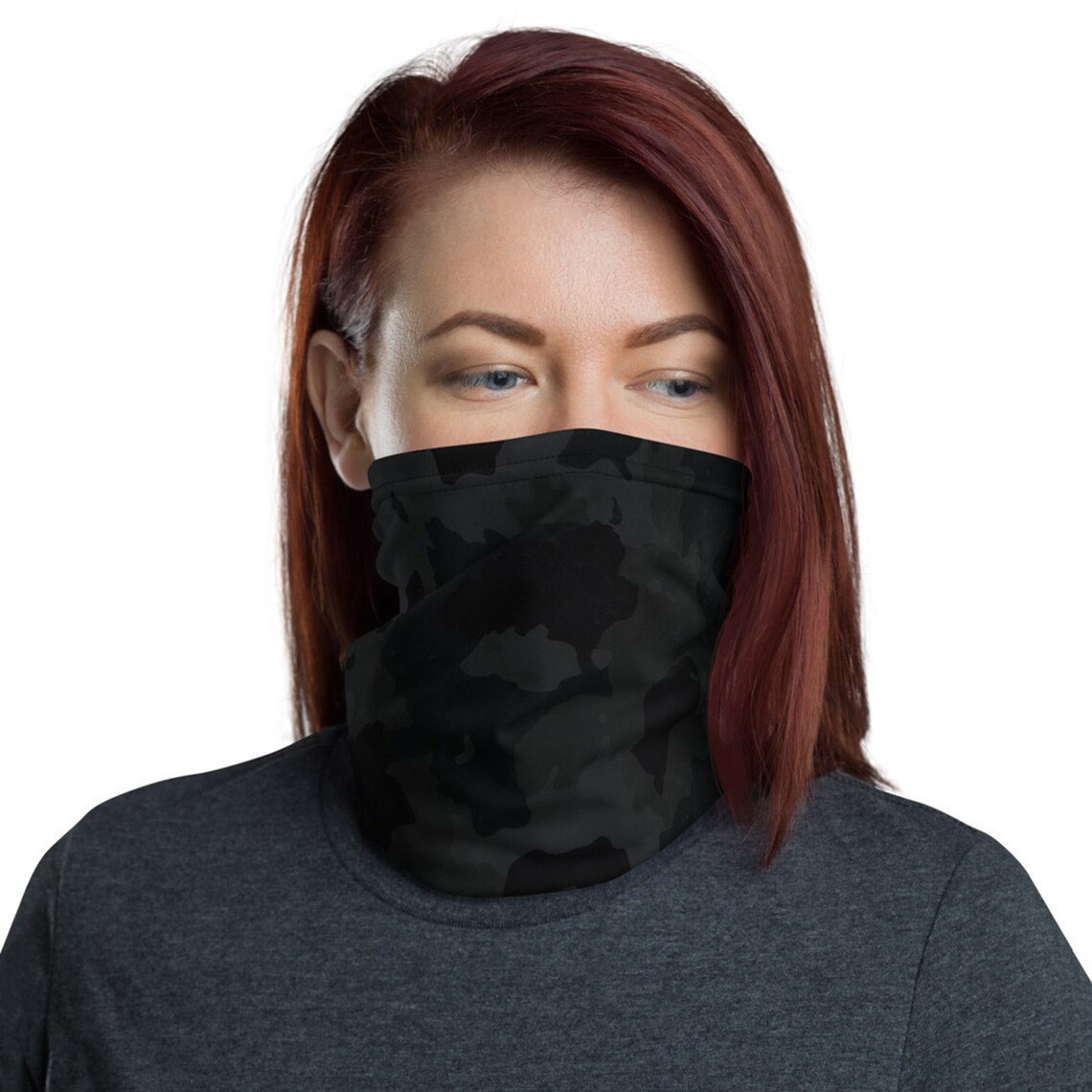 Black Camo Face Mask | Night Camouflage Cloth Face Mask | Black Camo ...