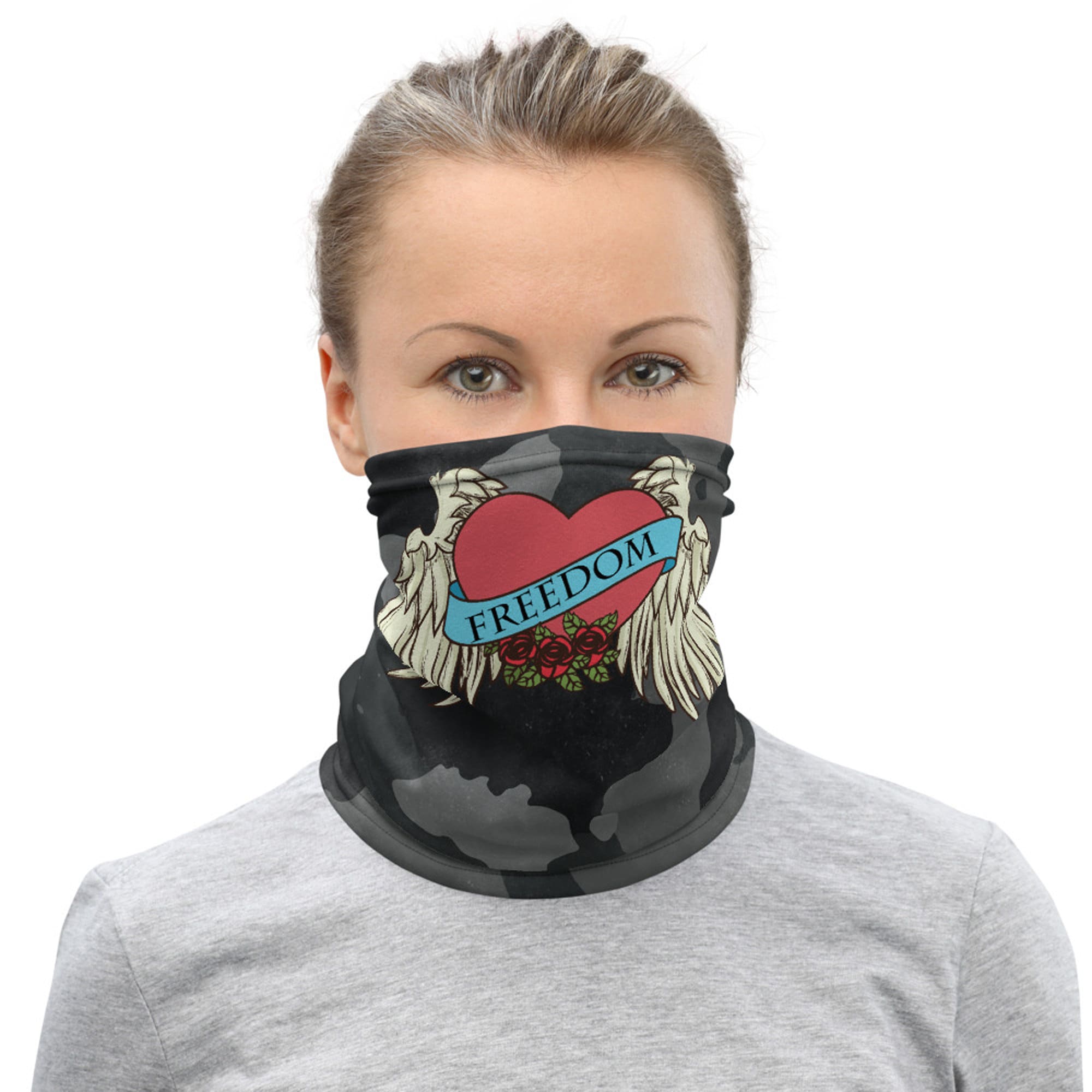 Winged Heart Freedom Face Mask Freedom Heart Black Camo Face | Etsy