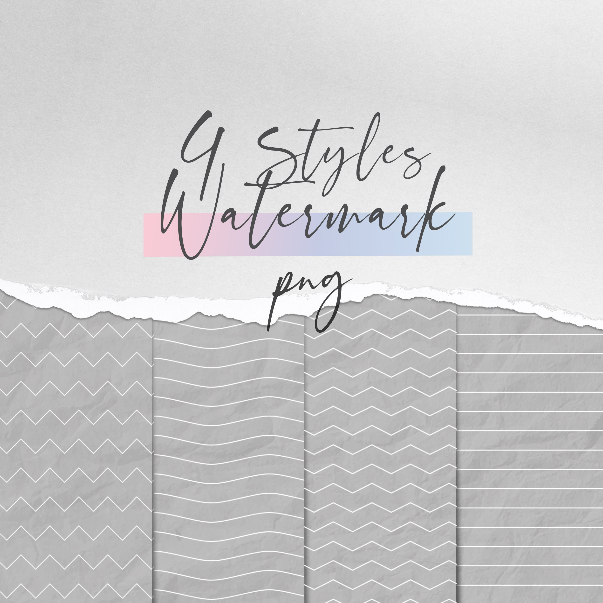 4 White Styles Watermark PNG Transparent Instant Download. | Etsy