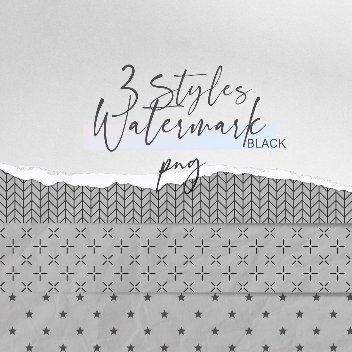 3 Black Styles Watermark PNG Transparent Instant Download. | Etsy