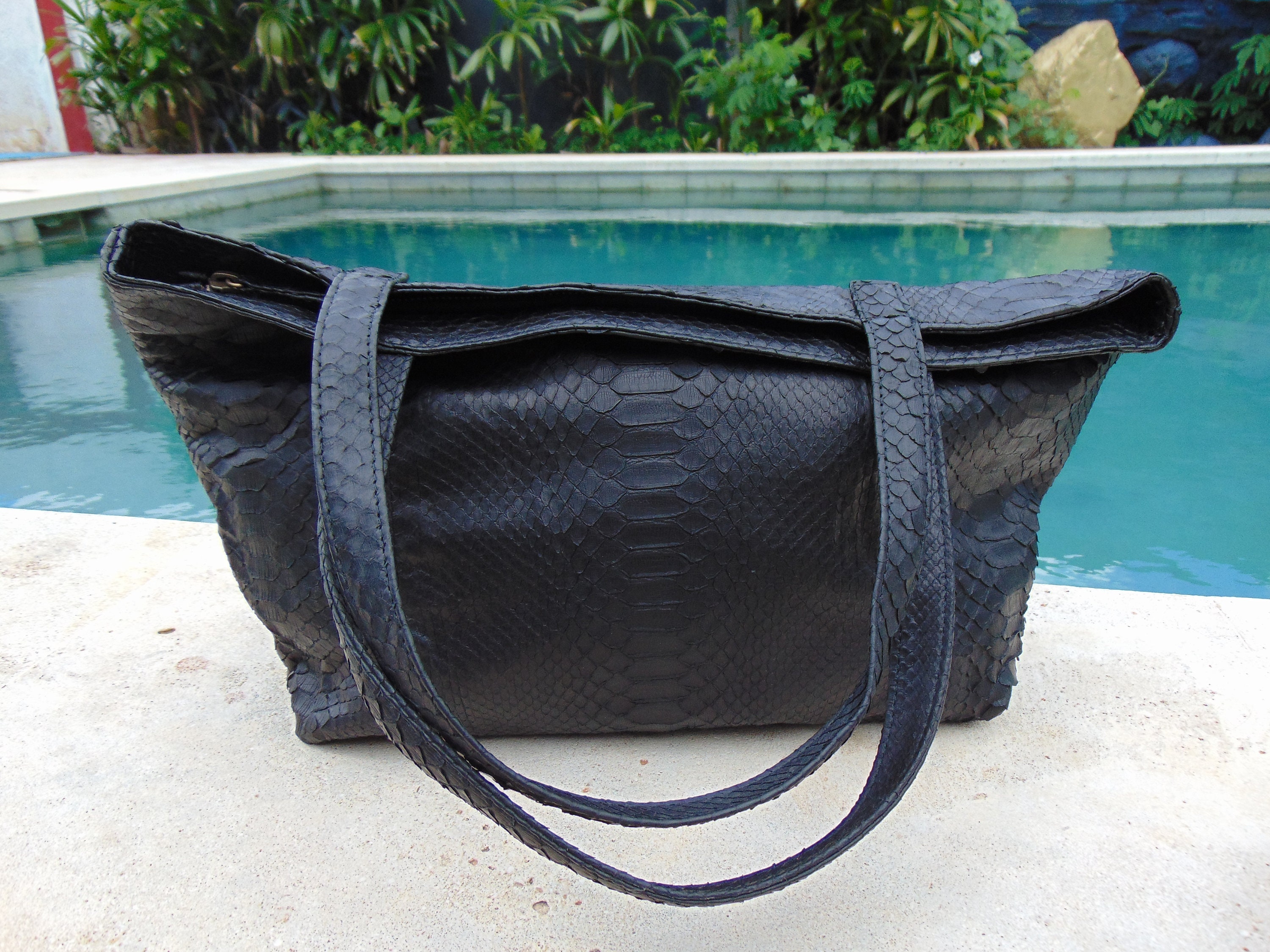 Genuine python snakeskin Shopper handbag purse real snake skin | Etsy