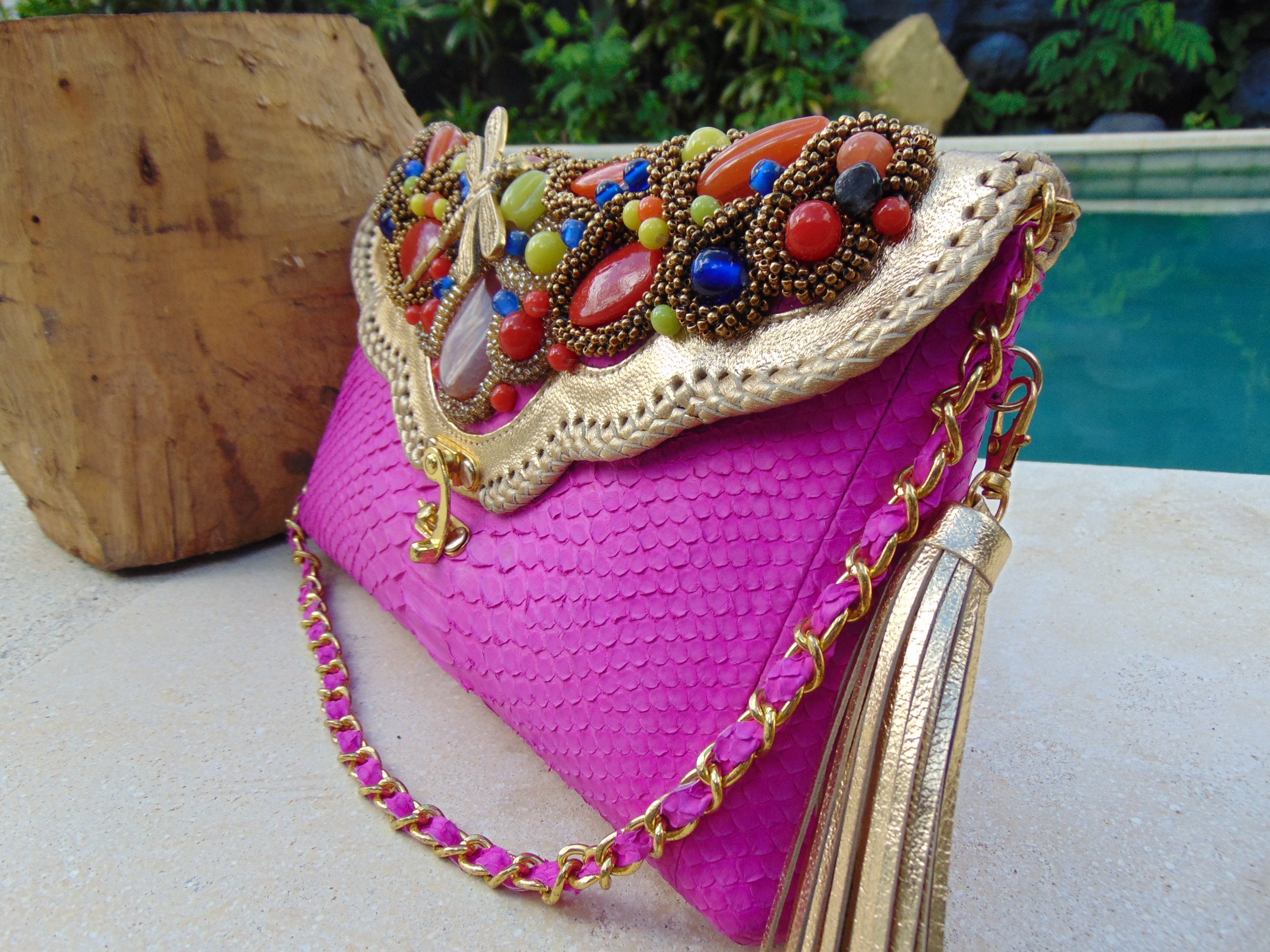 Genuine python snakeskin bag handbag purse real snake skin bag | Etsy