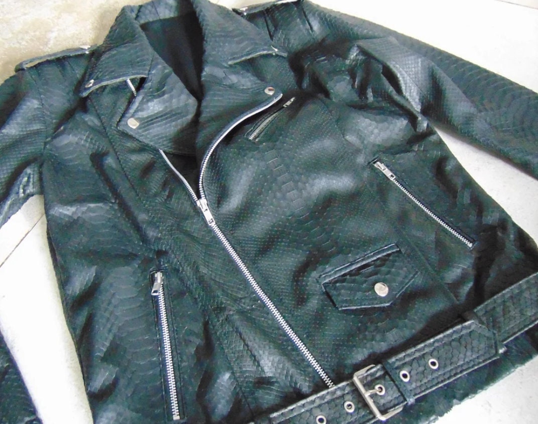 Genuine Snake Skin Handmade Men Motorbike Jacket Customs Made - Etsy